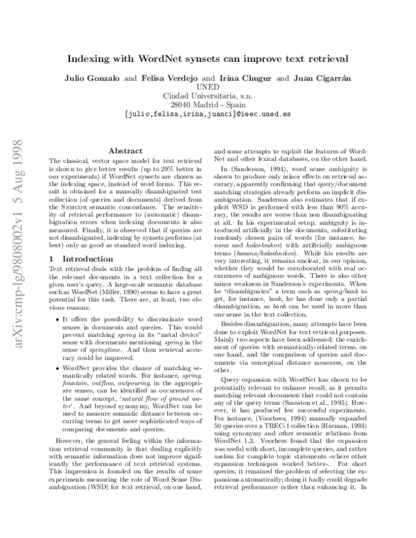 (PDF) Enhancing Short Text Retrieval in Databases