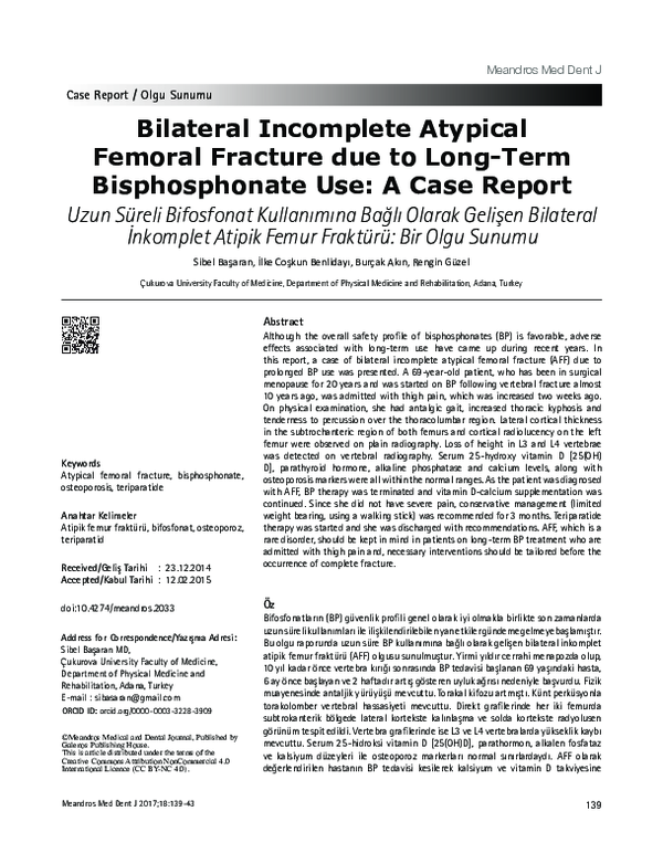 (PDF) Bilateral incomplete atypical femoral fracture due to long-term ...