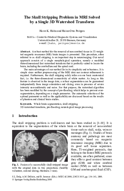 (PDF) The Skull Stripping Problem in MRI Solved by a Single 3D Watershed Transform | Heinz-Otto ...