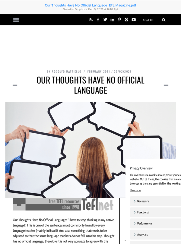 (PDF) Our Thoughts Have No Official Language