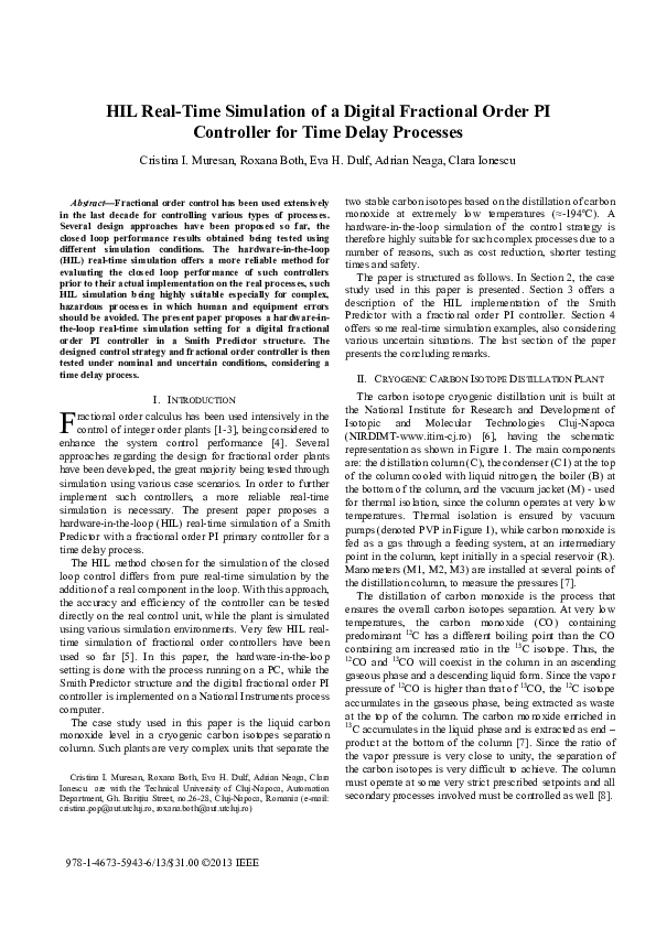(PDF) HIL real-time simulation of a digital fractional order PI ...