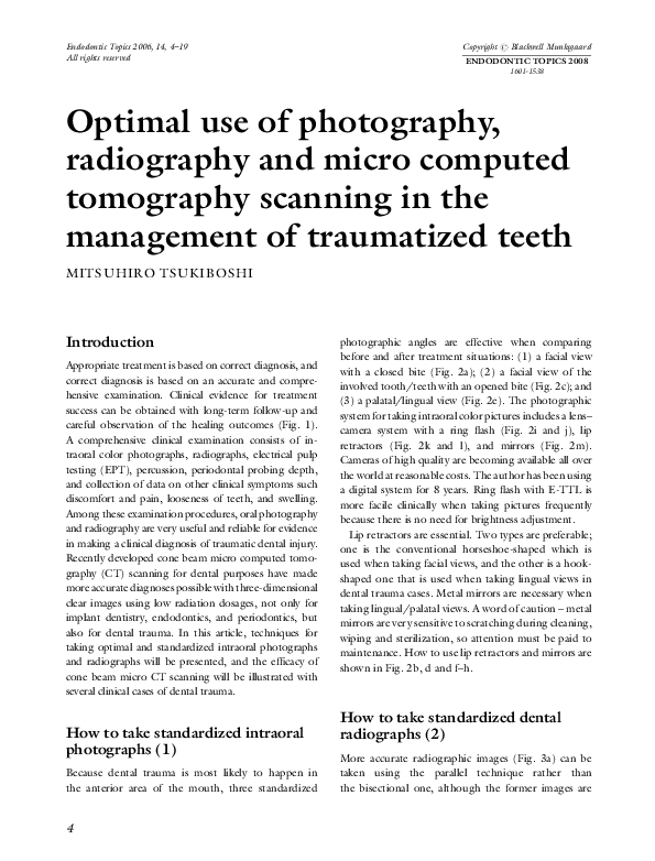 (PDF) Optimal use of photography, radiography and micro computed ...