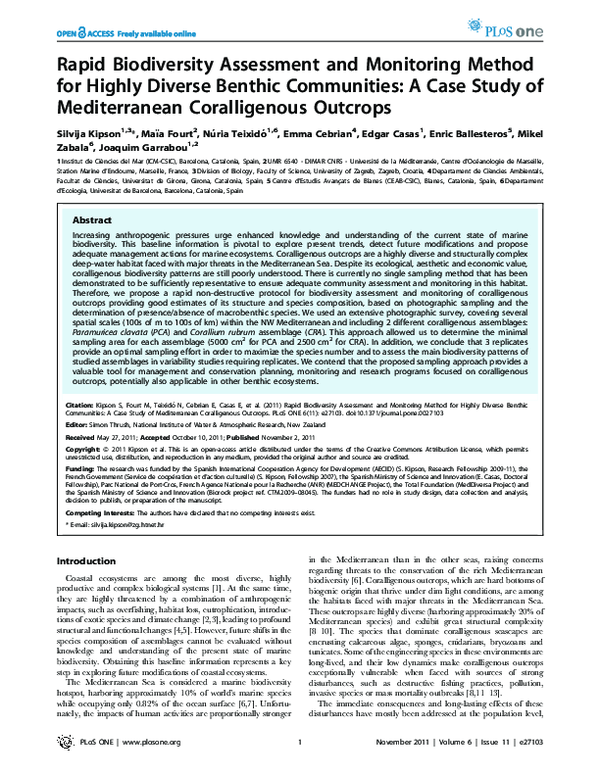 (PDF) Rapid Biodiversity Assessment and Monitoring Method for Highly ...