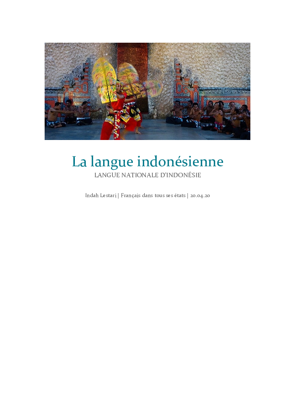 (DOC) La langue indonesienne: Une introduction