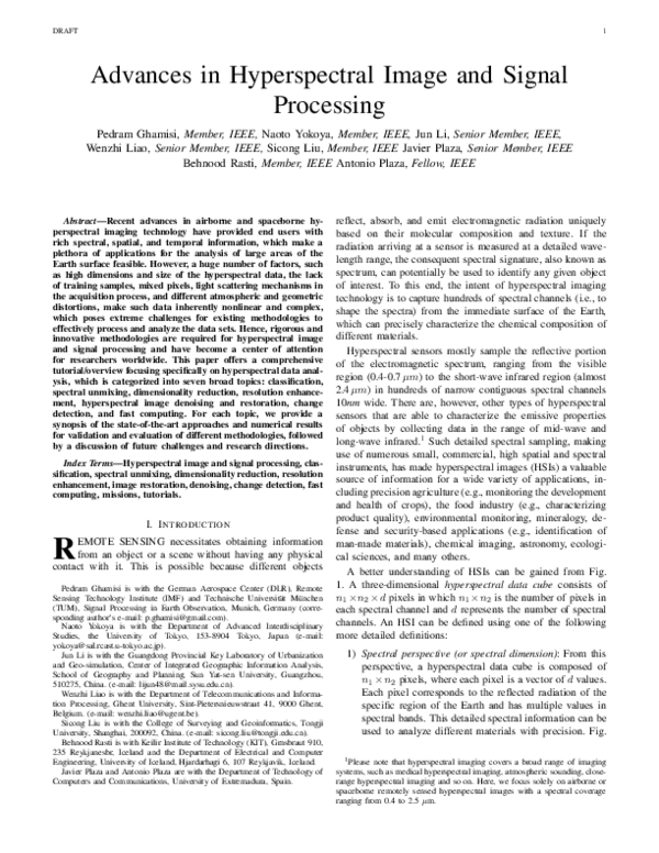(PDF) Advances in Hyperspectral Image and Signal Processing: A ...