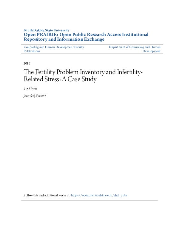 (PDF) The Fertility Problem Inventory and Infertility-Related Stress: A ...