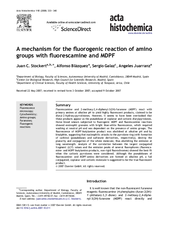 (PDF) A mechanism for the fluorogenic reaction of amino groups with ...