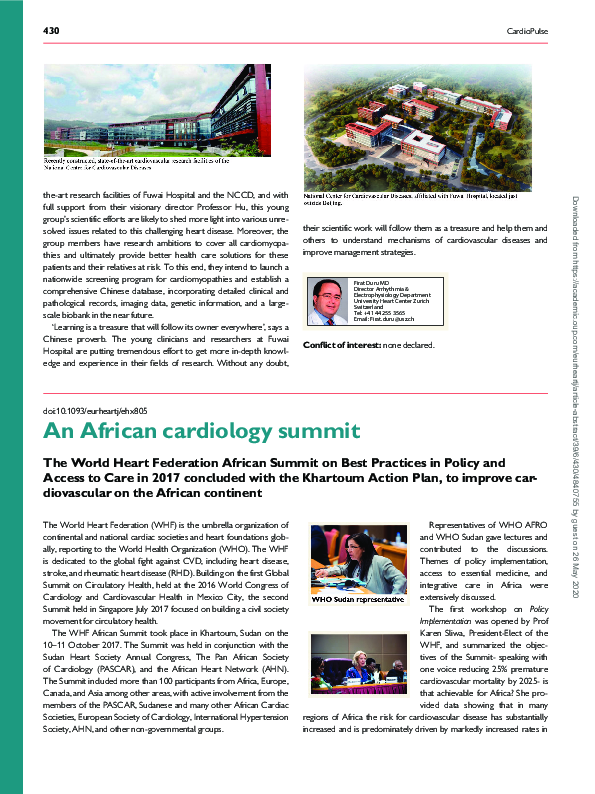 (PDF) An African cardiology summit: The World Heart Federation African ...