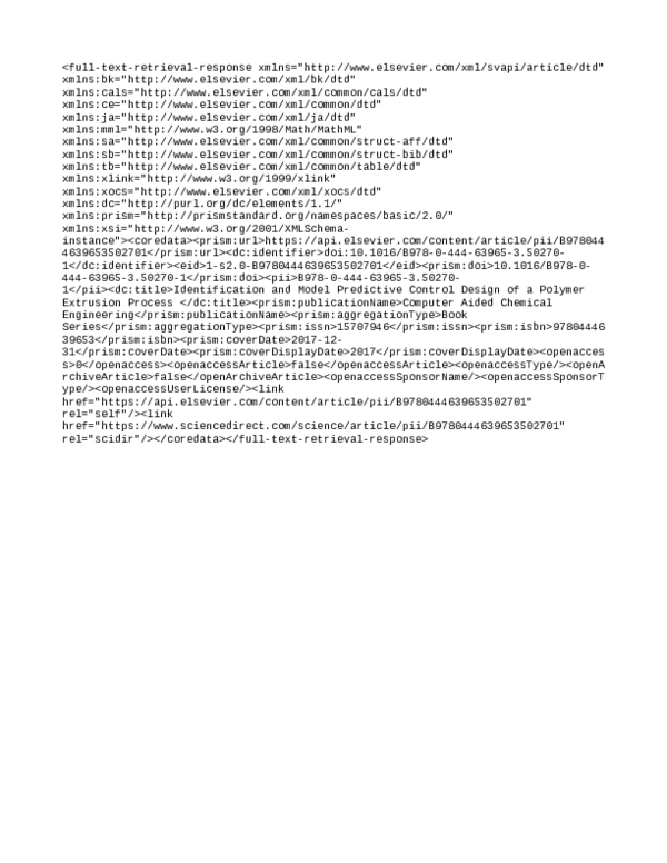 Identification And Model Predictive Control Design Of A Polymer Extrusion Process
