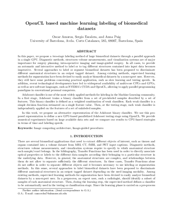 (PDF) Parallel GPU Labeling in Biomedical Datasets