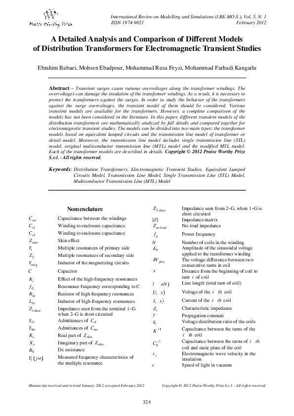 Pdf Detailed Analysis And Comparison Of Different Models Of Distribution Transformers For