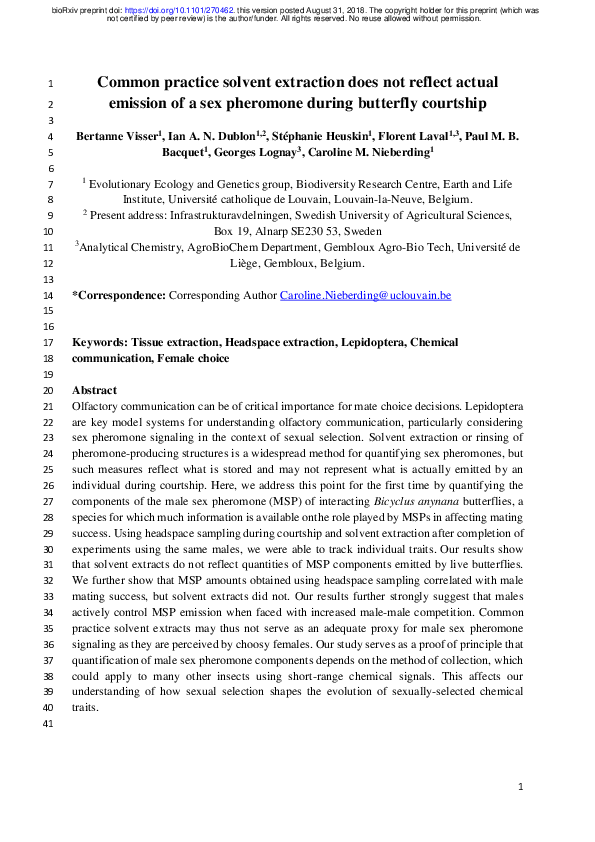 Pdf Common Practice Solvent Extraction Does Not Reflect Actual