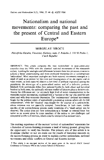 (PDF) Nationalism and National Movements: Comparing the Past and the ...