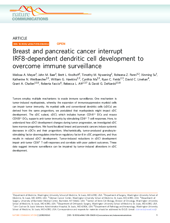 (PDF) Breast and pancreatic cancer interrupt IRF8-dependent dendritic ...