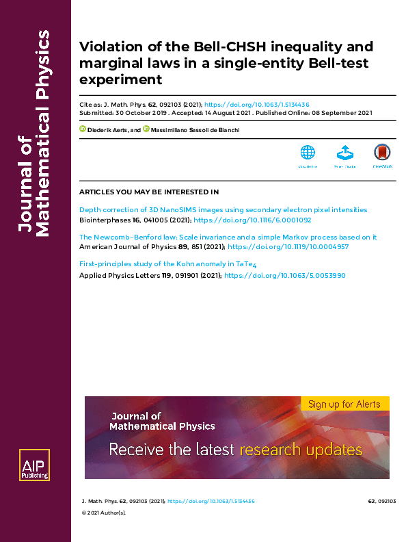 (PDF) Violation of the Bell-CHSH inequality and marginal laws in a ...