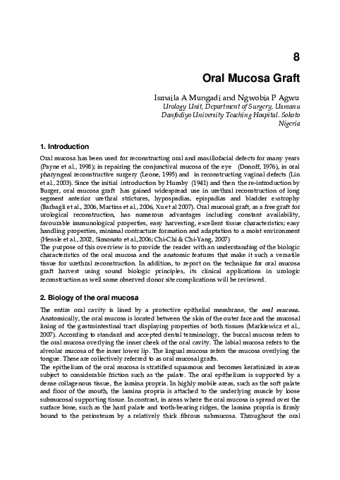 (PDF) Oral Mucosa Graft