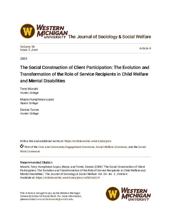(PDF) The Social Construction of Client Participation: The Evolution ...