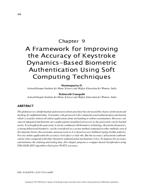 (PDF) A Framework for Improving the Accuracy of Keystroke Dynamics-Based Biometric ...