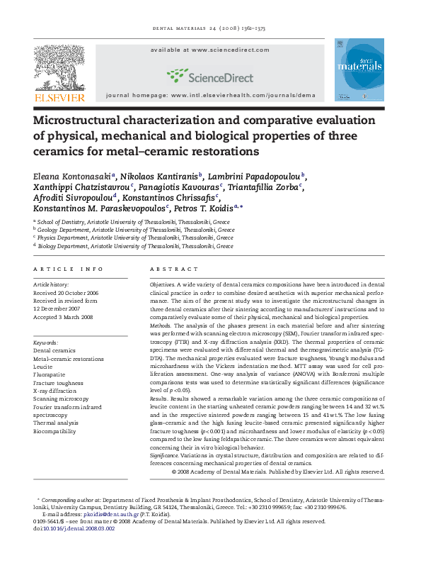 (PDF) Microstructural characterization and comparative evaluation of ...