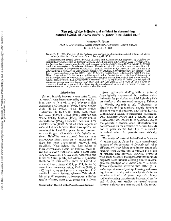 (PDF) The role of the lodicule and epiblast in determining natural ...