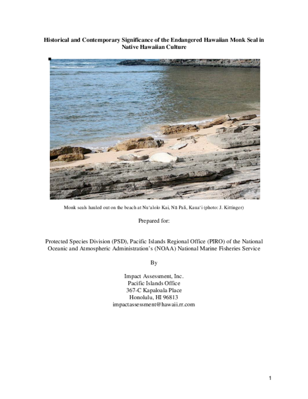 (PDF) Historical and Contemporary Significance of the Endangered ...