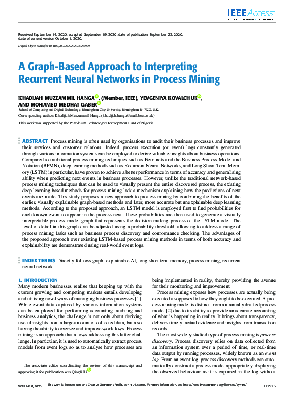 (PDF) A Graph-Based Approach to Interpreting Recurrent Neural Networks in Process Mining