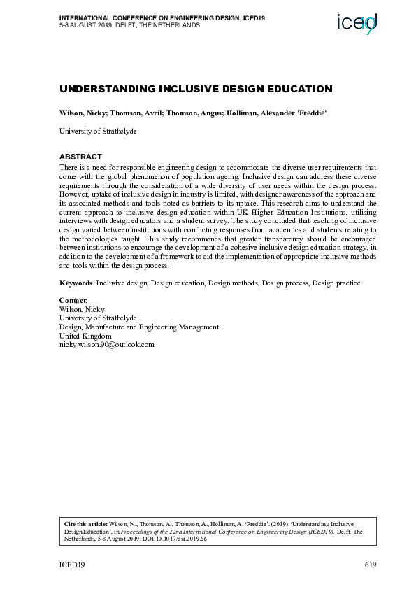 (PDF) Understanding Inclusive Design Education