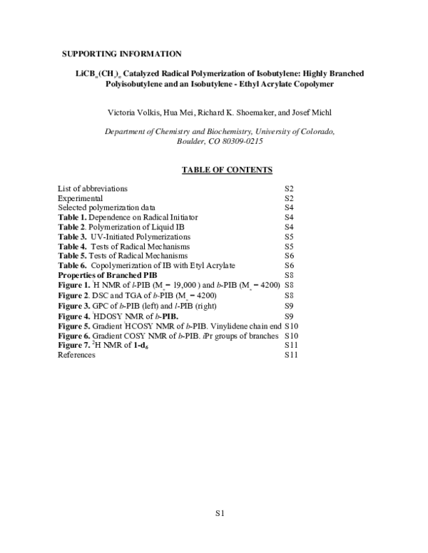 (PDF) LiCB 11 (CH 3 ) 12 -Catalyzed Radical Polymerization of ...