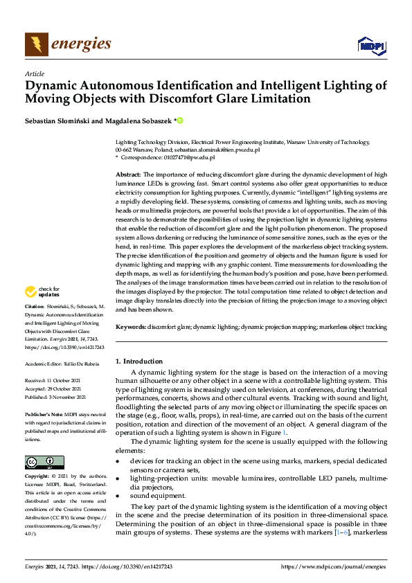 (PDF) Dynamic Autonomous Identification and Intelligent Lighting of Moving Objects with ...