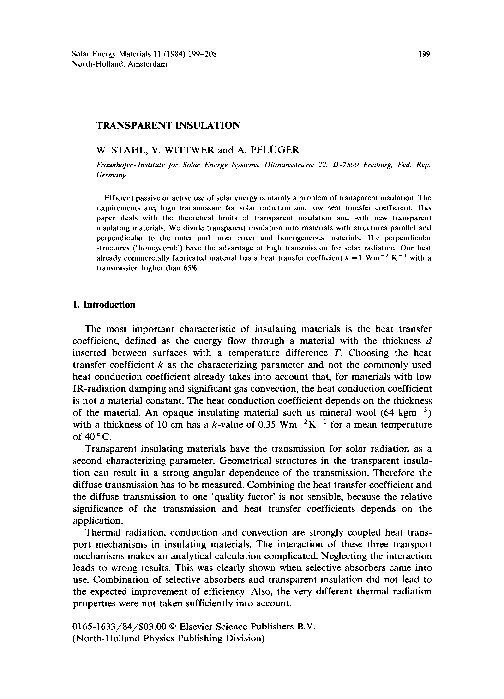 (PDF) Transparent insulation