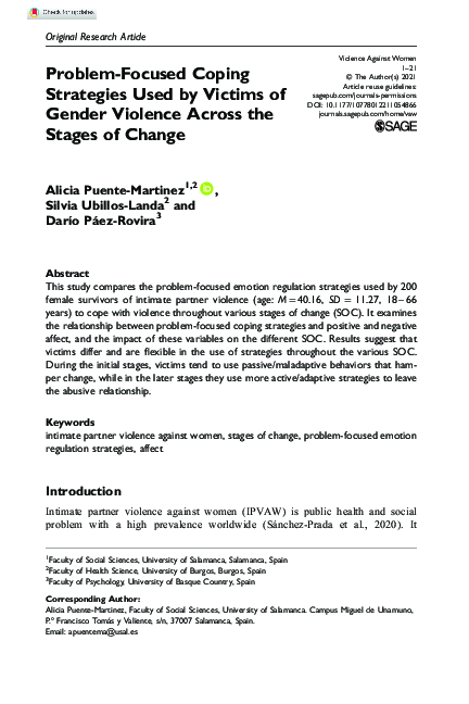 (PDF) Problem-Focused Coping Strategies Used by Victims of Gender ...