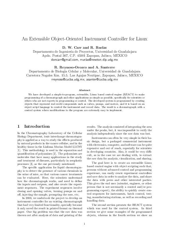 (PDF) An extensible object-oriented instrument controller for Linux
