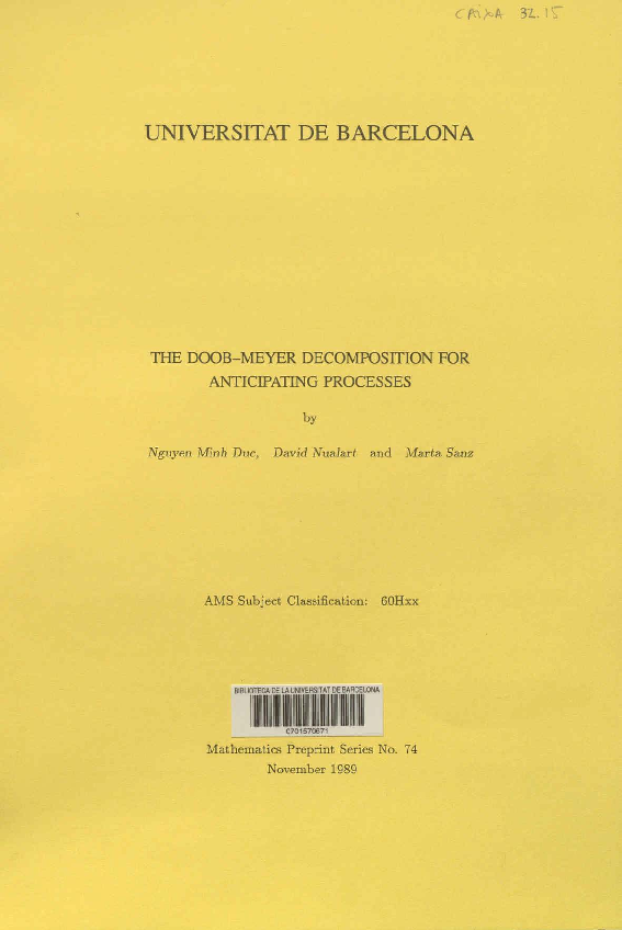 (PDF) The doob-meyer decomposition for anticipating processes