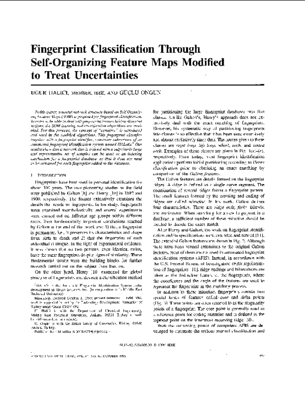 (PDF) Fingerprint classification through self-organizing feature maps ...