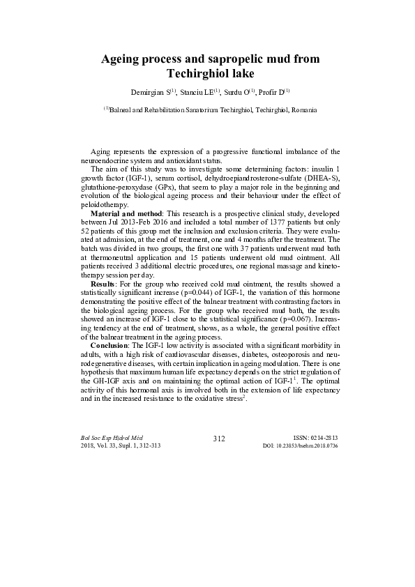 (PDF) Ageing process and sapropelic mud from Techirghiol lake