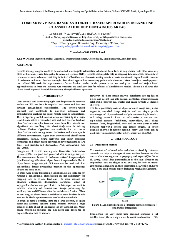 Pdf Comparing Pixel Based And Object Based Approaches In Land Use Classification In