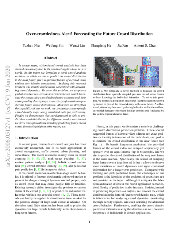 (PDF) Over-crowdedness Alert! Forecasting the Future Crowd Distribution