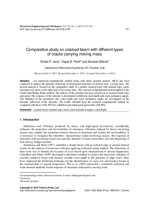 (PDF) Comparative study on cracked beam with different types of cracks ...