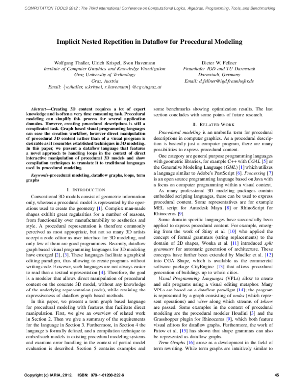 (PDF) Implicit Nested Repetition in Dataflow for Procedural Modeling