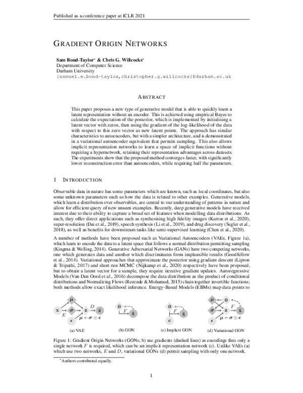 (PDF) Gradient Origin Networks