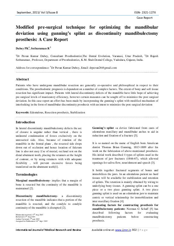 (PDF) Modified pre-surgical technique for optimizing the mandibular ...