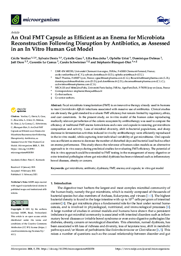 (PDF) An Oral FMT Capsule as Efficient as an Enema for Microbiota ...