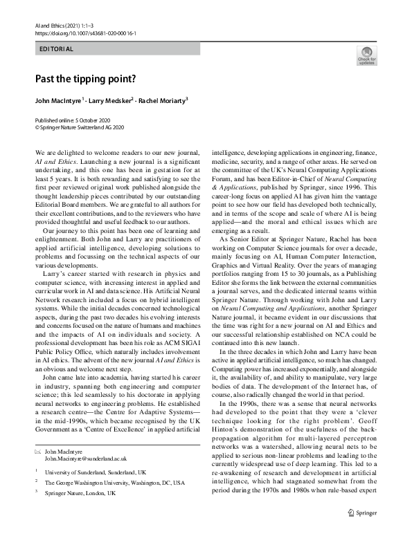 (PDF) Past the Tipping Point