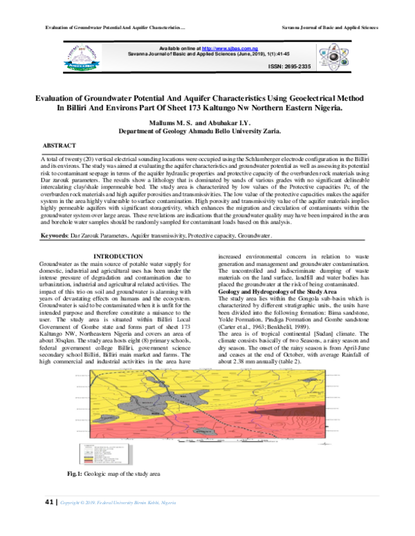 (PDF) Evaluation of Groundwater Potential and Aquifer Protective ...