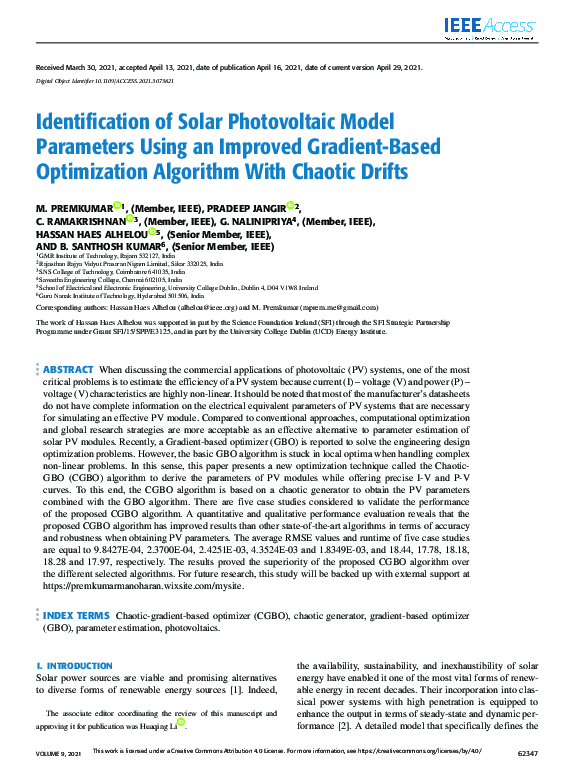 (PDF) Identification of Solar Photovoltaic Model Parameters Using an ... (PDF) Identification of Solar Photovoltaic Model Parameters Using an ...
