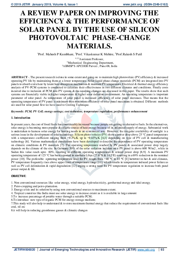 (PDF) A Review Paper on Improving the Efficiency & the Performance of ...