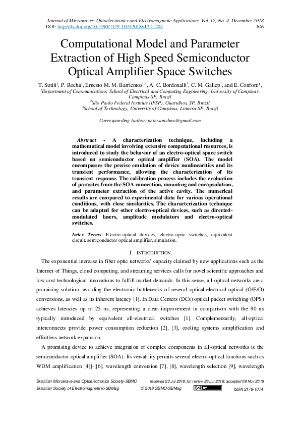 Pdf Computational Model And Parameter Extraction Of High Speed