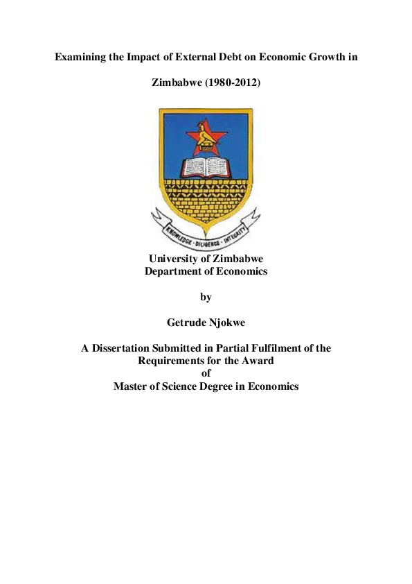 (PDF) Examining the impact external debt on economic growth in Zimbabwe ...