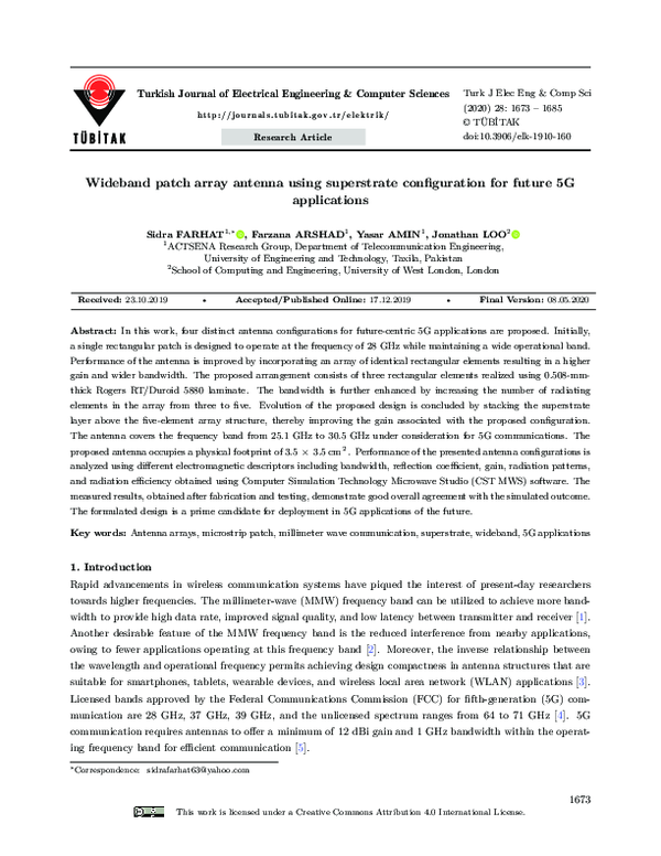 Pdf Wideband Patch Array Antenna Using Superstrate Configuration For