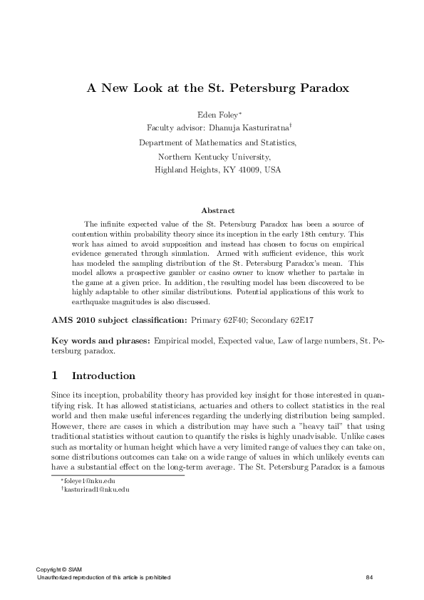 (PDF) A New Look at the St . Petersburg Paradox